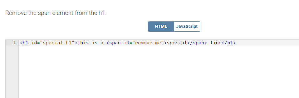 Solved Remove the span element from the h1. | Chegg.com