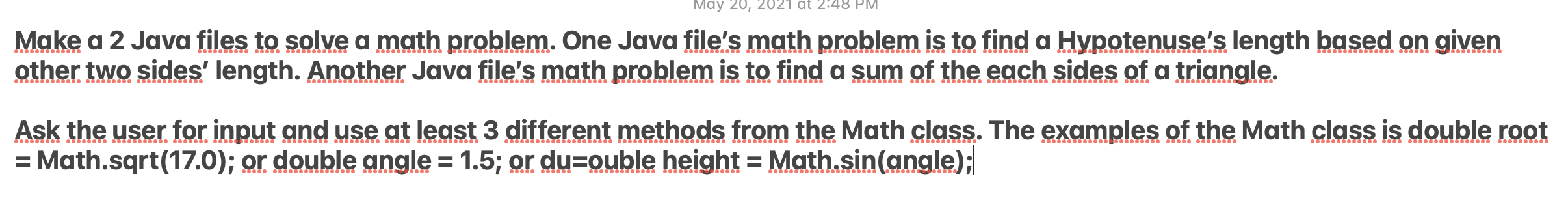 Solved May 20, 2021 at 2:48 PM Make a 2 Java files to solve | Chegg.com