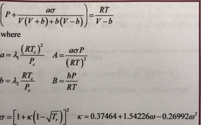 Solved Use peng-Robinson’s Equation. | Chegg.com Solved Use peng-Robinson’s Equation. | Chegg.com