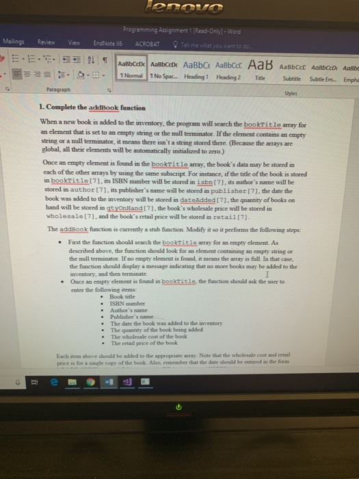 Solved Programming Assignment 1 Resd Word Mailings Review View Endnote X6 Acrobat Te