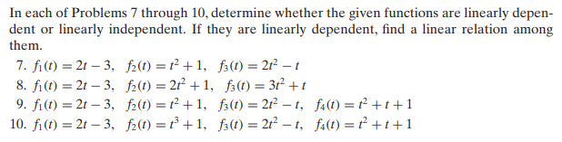 Solved In each of Problems 7 through 10 , determine whether | Chegg.com