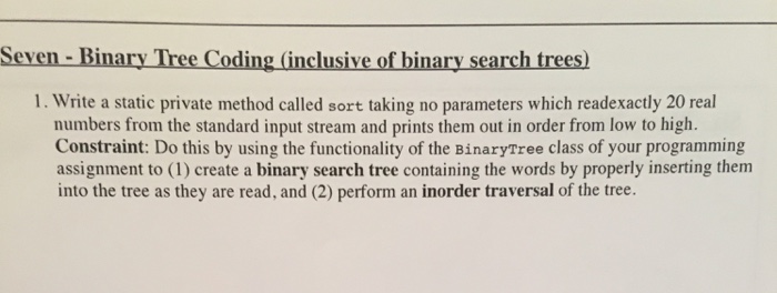 Solved Seven Binary Tree Coding Inclusive Of Binary 3800