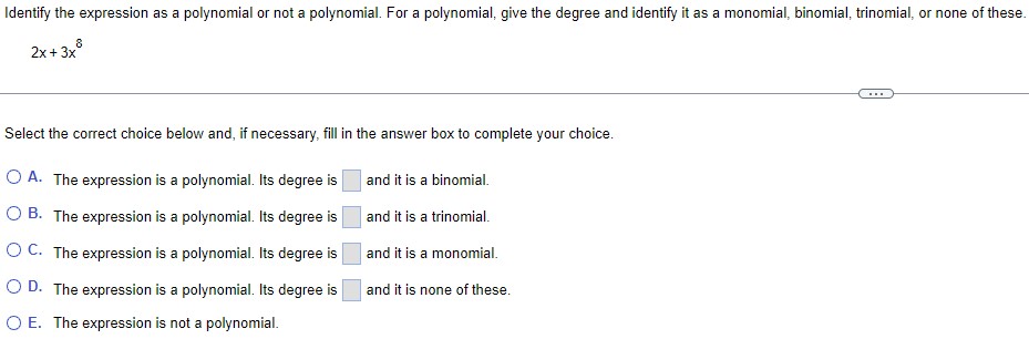Solved Identify the expression as a polynomial or not a | Chegg.com