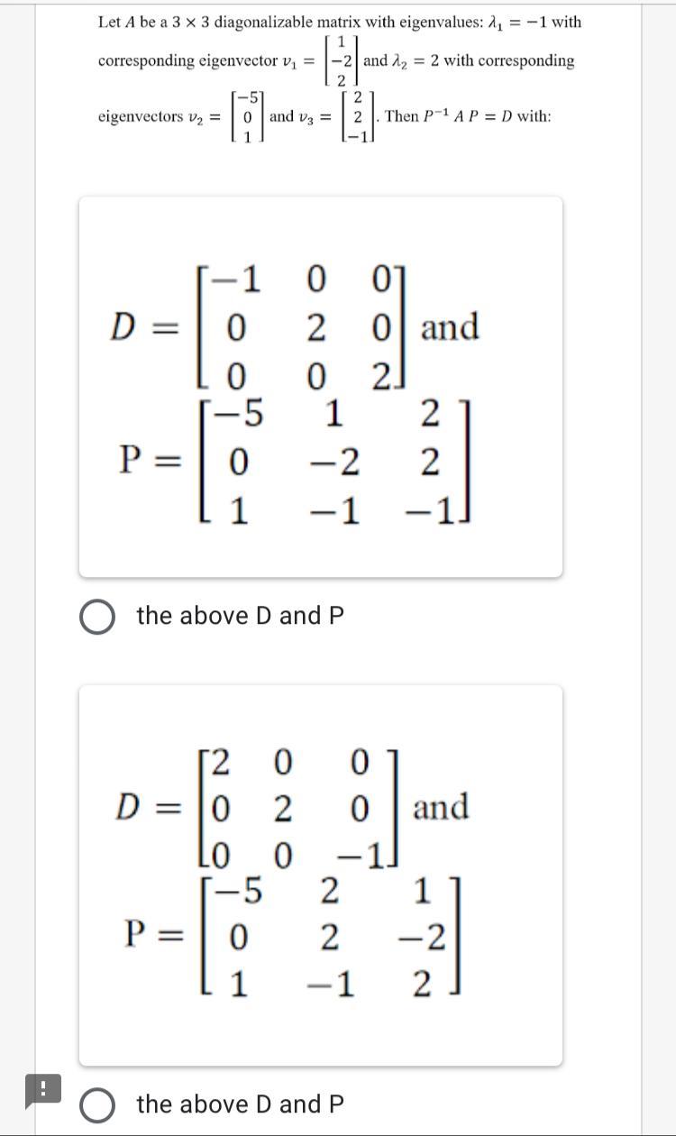 Solved Let A be a 3 x 3 diagonalizable matrix with | Chegg.com