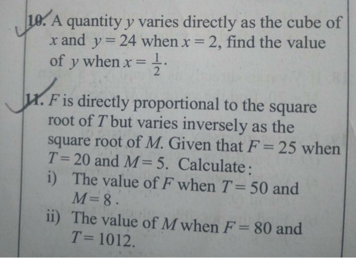 Solved A quantity y varies directly as the cube of x and y= | Chegg.com