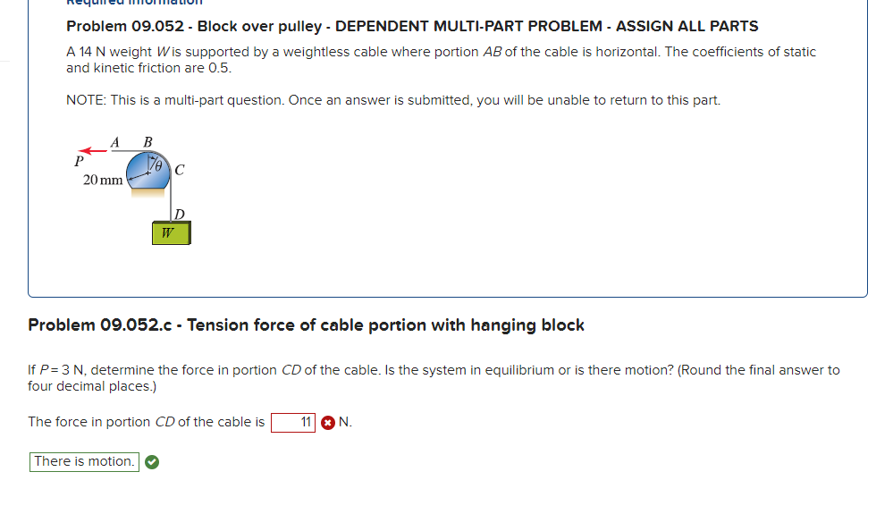 Solved Problem 09.052 - Block over pulley - DEPENDENT | Chegg.com