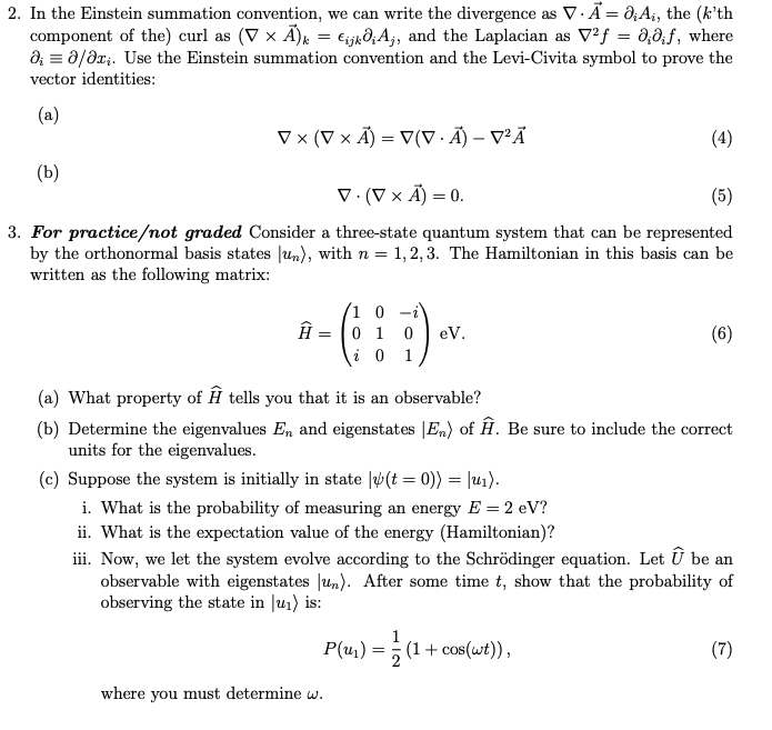 In the Einstein summation convention, we can write | Chegg.com