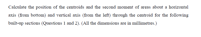 Solved Calculate the position of the centroids and the | Chegg.com