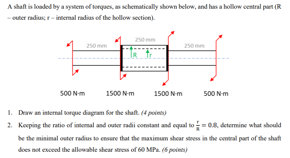 Solved A shaft is loaded by a system of torques, as | Chegg.com