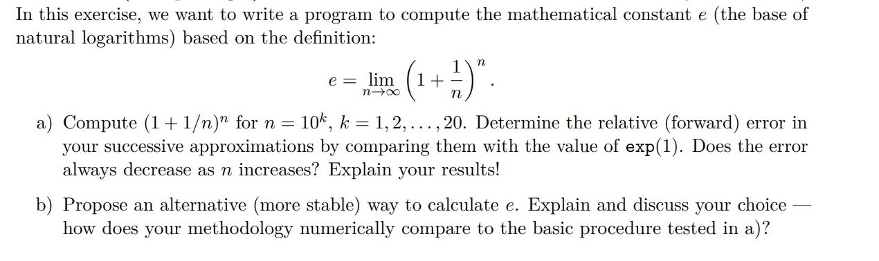 Solved n this exercise, we want to write a program to | Chegg.com