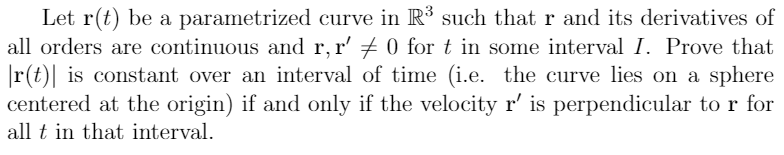 Solved Let r(t) be a parametrized curve in R3 such that r | Chegg.com