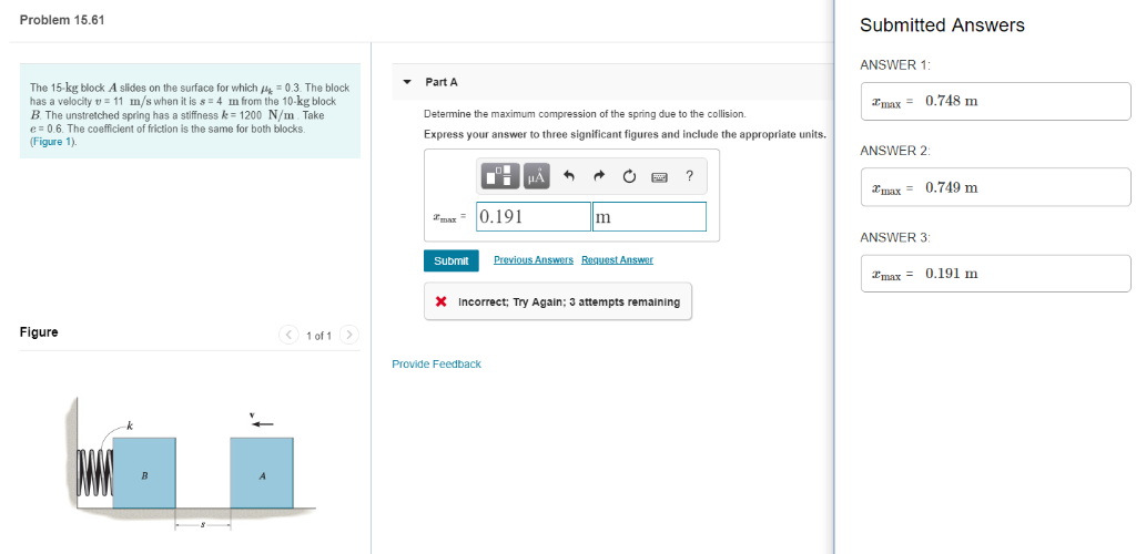 Solved Problem 15.61 Submitted Answers ANSWER 1 Part A The | Chegg.com