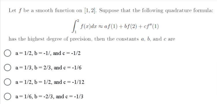Solved Let f be ﻿a smooth function on 1,2. ﻿Suppose that the | Chegg.com
