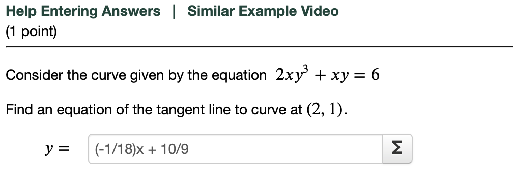 Solved Consider the curve given by the equation 2xy3+xy=6 | Chegg.com