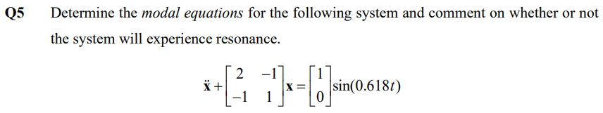Solved 25 Determine the modal equations for the following | Chegg.com