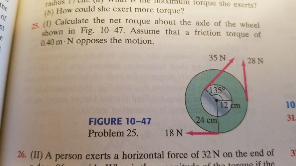 Solved m torque she exerts? radius the (b) How could she | Chegg.com