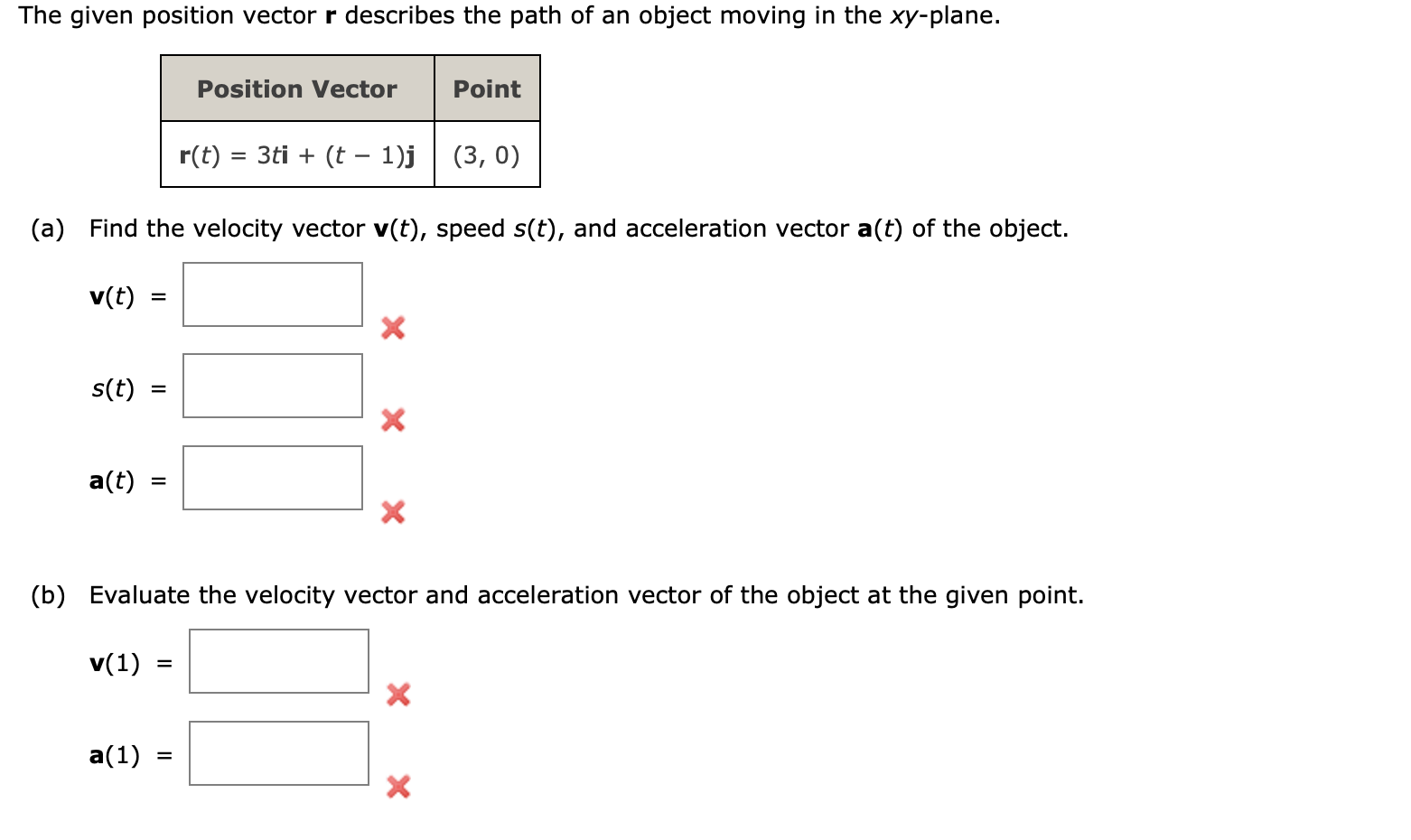 Solved Find the velocity vector v(t), speed s(t), and | Chegg.com