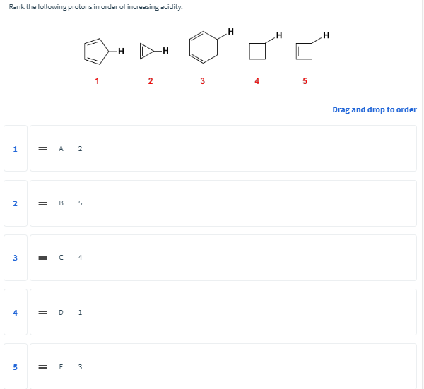 Solved Rank the following protons in order of increasing | Chegg.com
