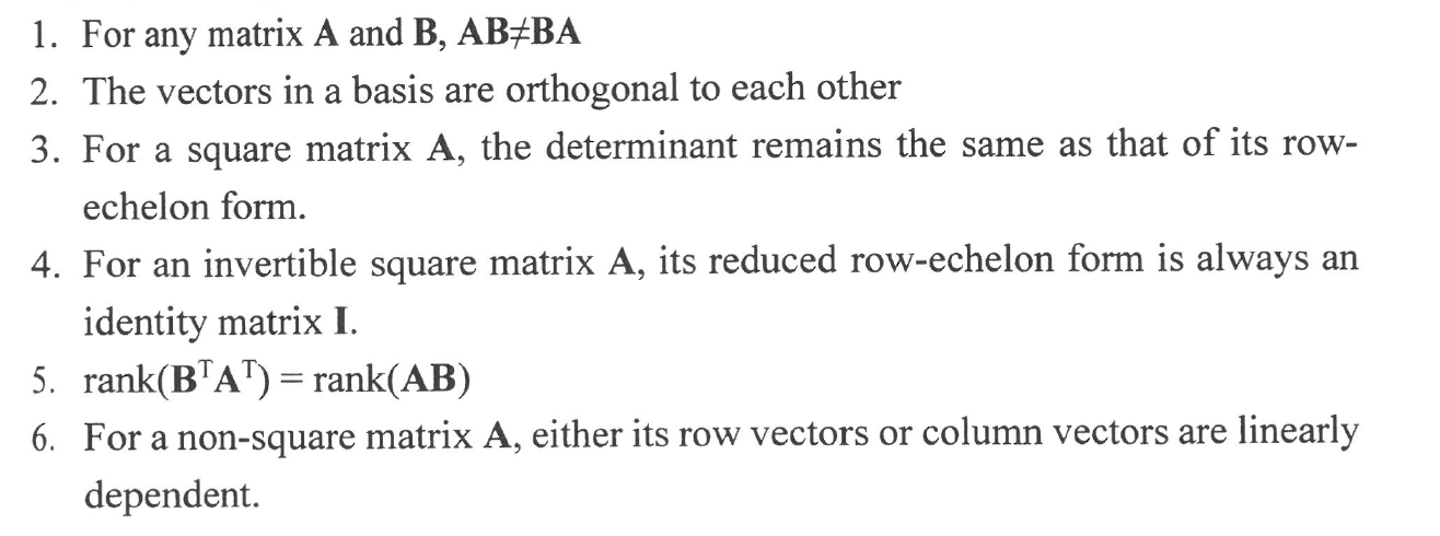 Solved For a non-square matrix A, ﻿either its row vectors or | Chegg.com