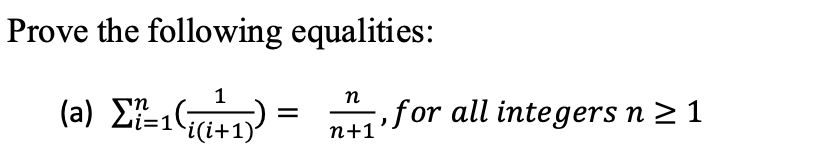 Solved Prove the following equalities: (a) | Chegg.com