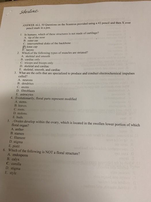 Solved ANSWER ALL 50 Questions on the Scantron provided | Chegg.com
