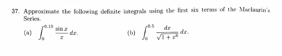 Solved Approximate the following definite integrals using | Chegg.com