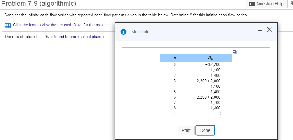 Solved Problem 7-9 (algorithmic) Question Help Consider the | Chegg.com