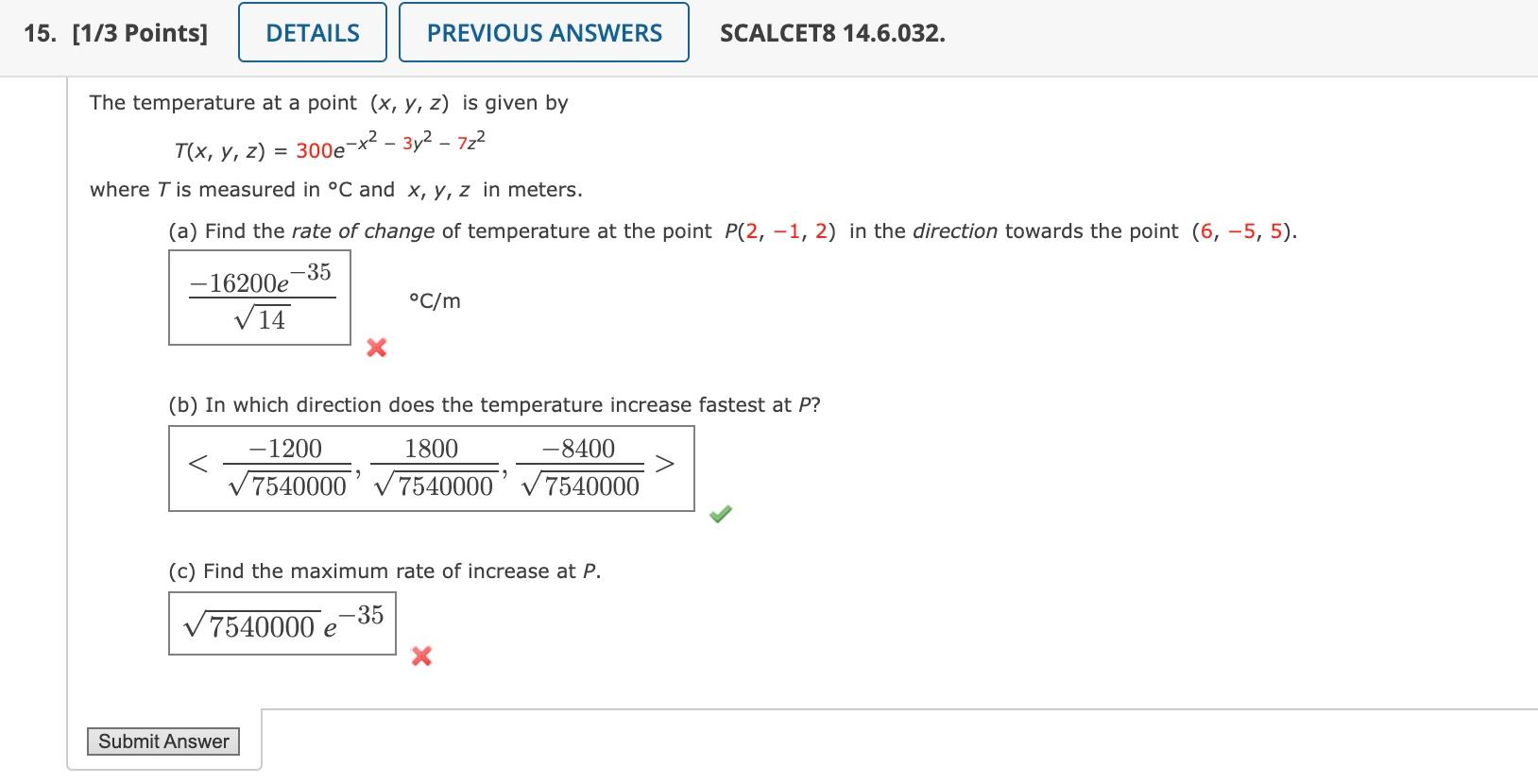Solved 15. [1/3 Points] DETAILS PREVIOUS ANSWERS SCALCET8 | Chegg.com