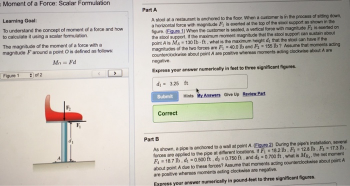 Solved Moment of a Force: Scalar Formulation Learning Goal: | Chegg.com