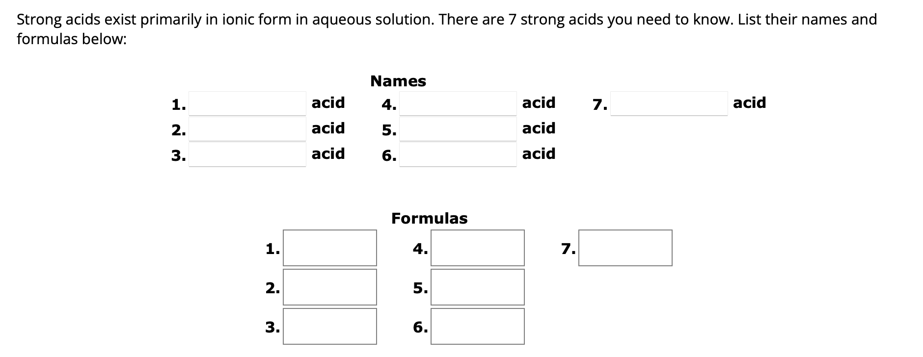 Solved Classify each of the following as a strong acid or a | Chegg.com