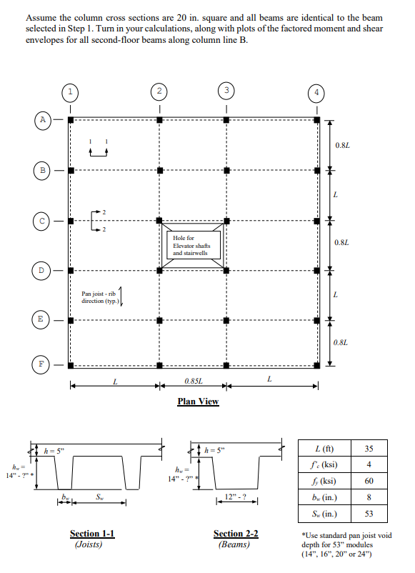 Solved Given: The structural floor plan of a three-story | Chegg.com