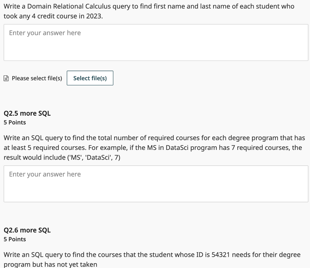 Solved Course(dept, cNum, title, credits) | Chegg.com