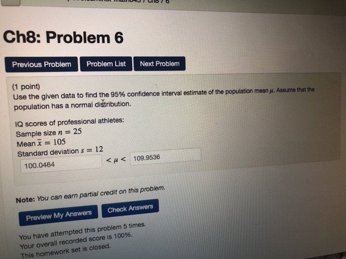 Solved Ch8: Problem 6 Previous Problem Problem List Next | Chegg.com