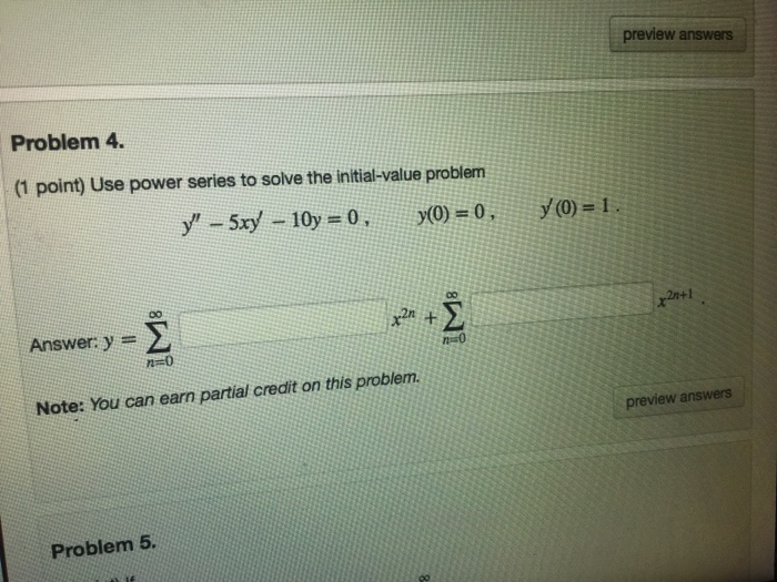 Solved Use power series to solve the initial - value problem | Chegg.com