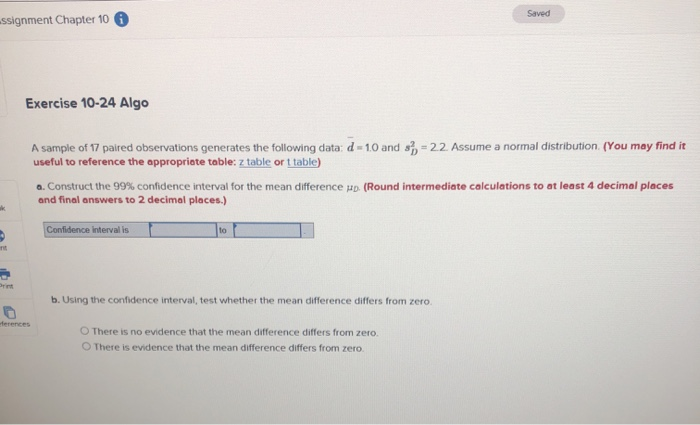 Solved Saved ssignment Chapter 10 Exercise 10-24 Algo A | Chegg.com Solved Saved ssignment Chapter 10 Exercise 10-24 Algo A | Chegg.com