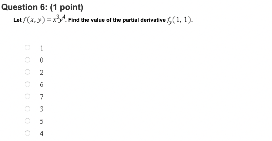 Solved Let f(x,y)=x3y4. Find the value of the partial | Chegg.com