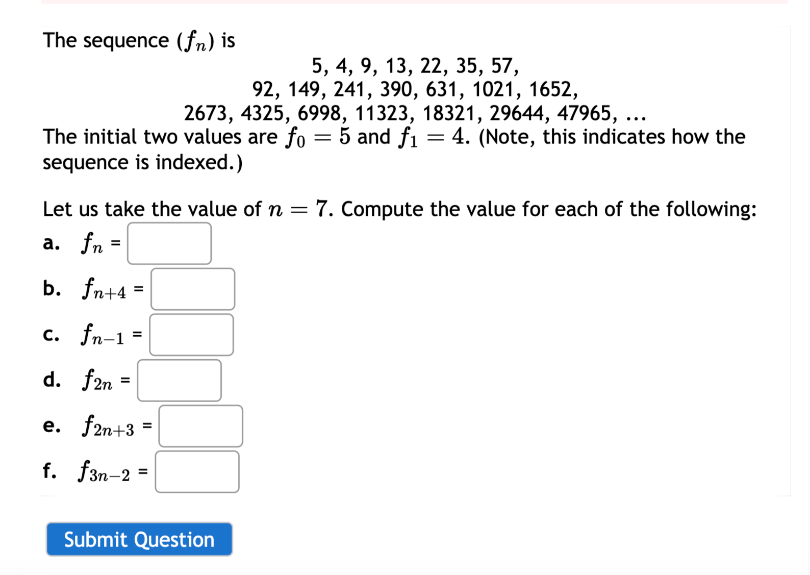 Solved The sequence (fn) | Chegg.com