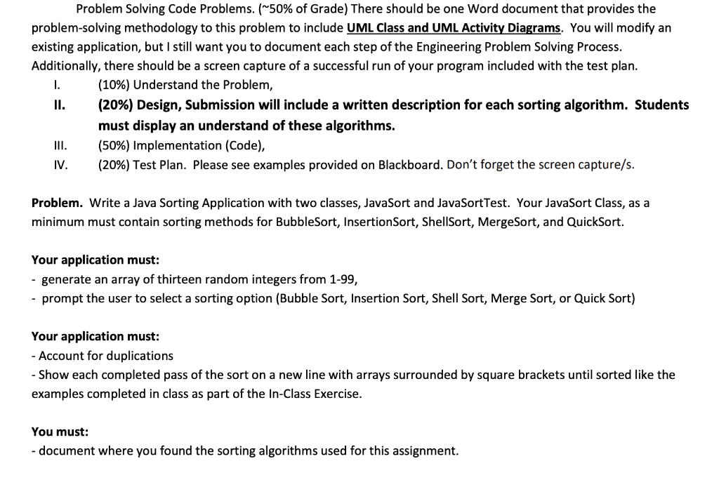 Problem Solving Code Problems. (~50% of Grade) There | Chegg.com