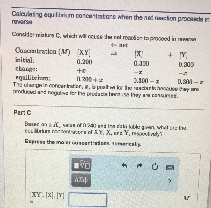 Solved Calculating equilibrium concentrations when the net | Chegg.com