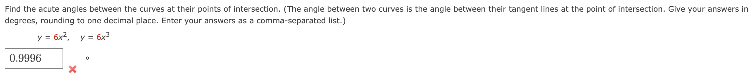 Solved Find the acute angles between the curves at their | Chegg.com