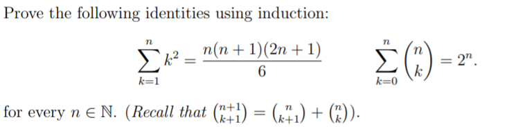 Solved Prove the following identities using induction: n(n + | Chegg.com
