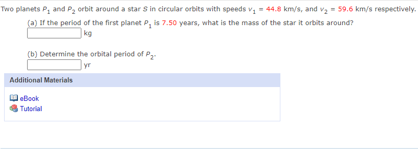 Solved Two planets P, and P2 orbit around a star S in | Chegg.com