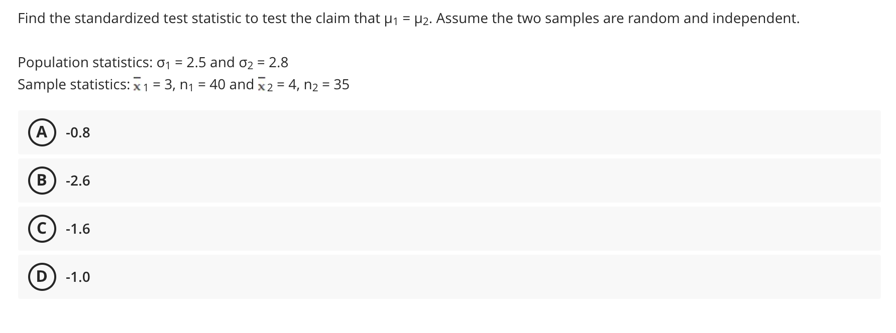 Solved Find the standardized test statistic, t, to test the | Chegg.com