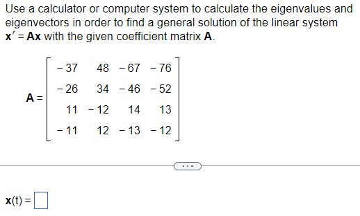 Solved Use a calculator or computer system to calculate the | Chegg.com