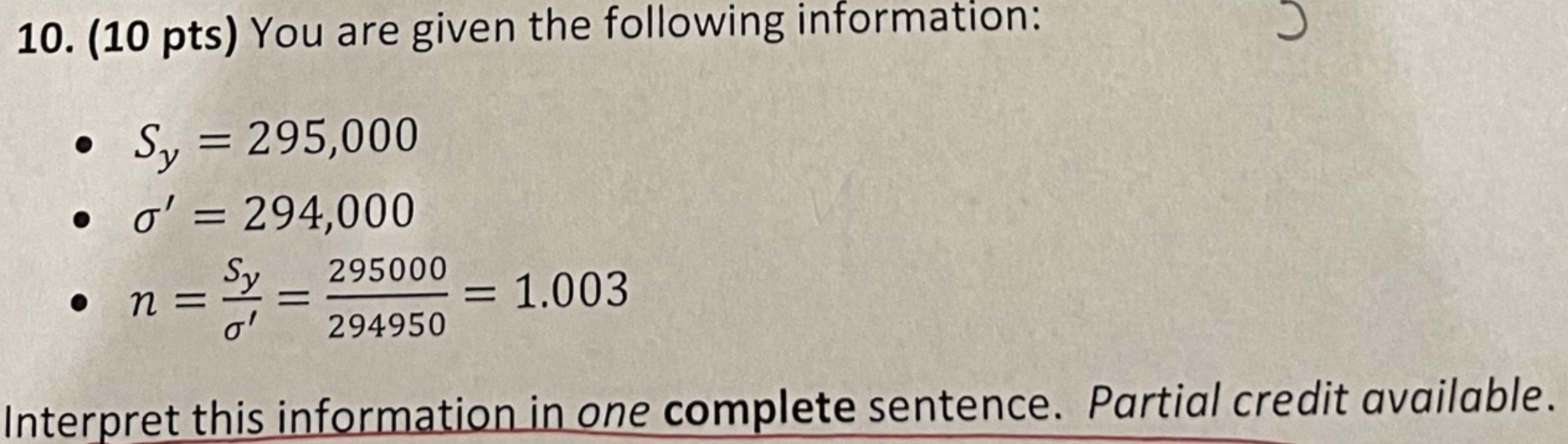 Solved n 10. (10 pts) You are given the following | Chegg.com