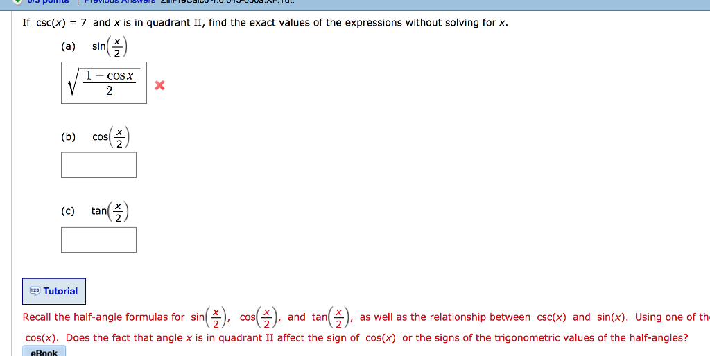 Solved If CSC(x) = 7 and x is in quadrant II, find the exact | Chegg.com