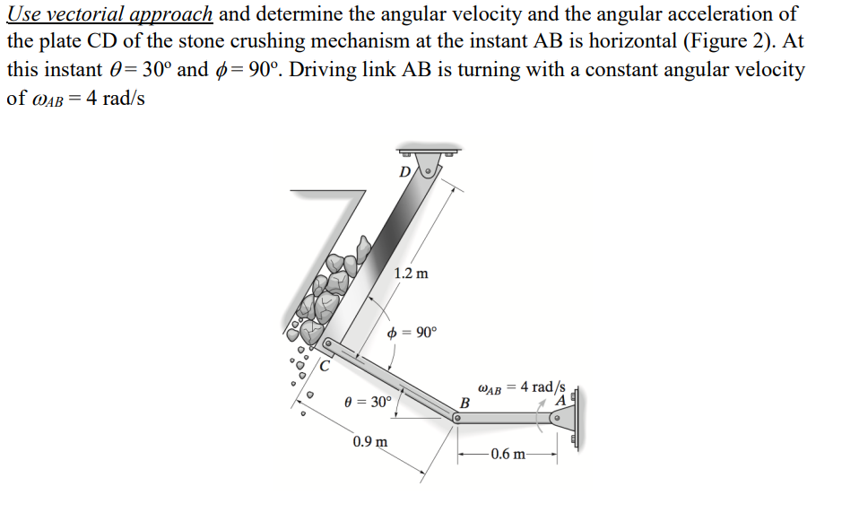 Solved Use vectorial approach and determine the angular | Chegg.com