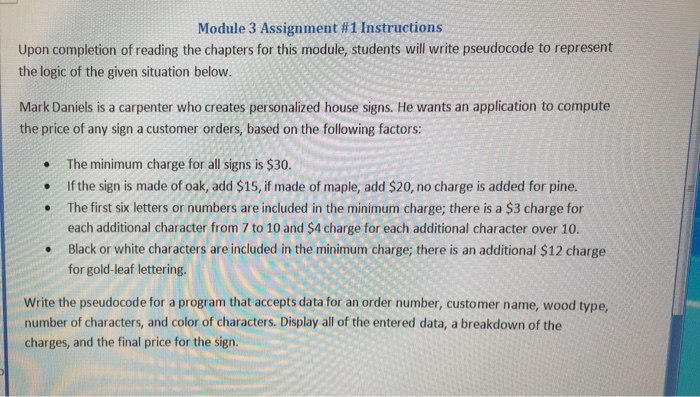 Solved Module 3 Assignment #1 Instructions Upon completion | Chegg.com