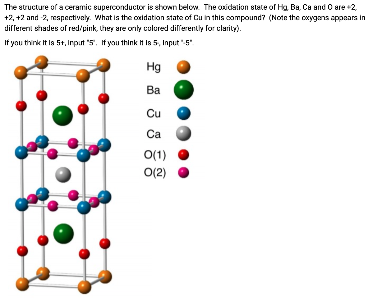 Solved: The Structure Of A Ceramic Superconductor Is Shown... | Chegg.com