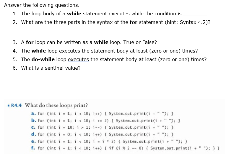 Solved Answer the following questions. 1. The loop body of a | Chegg.com